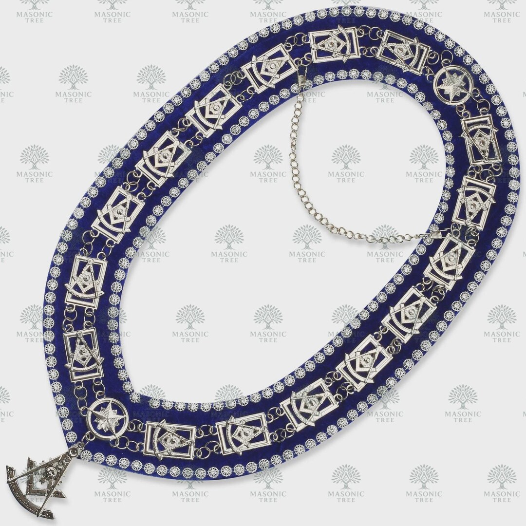 Masonic Past Master Silver Plated Chain Collar With Jewel & Beading - Etsy