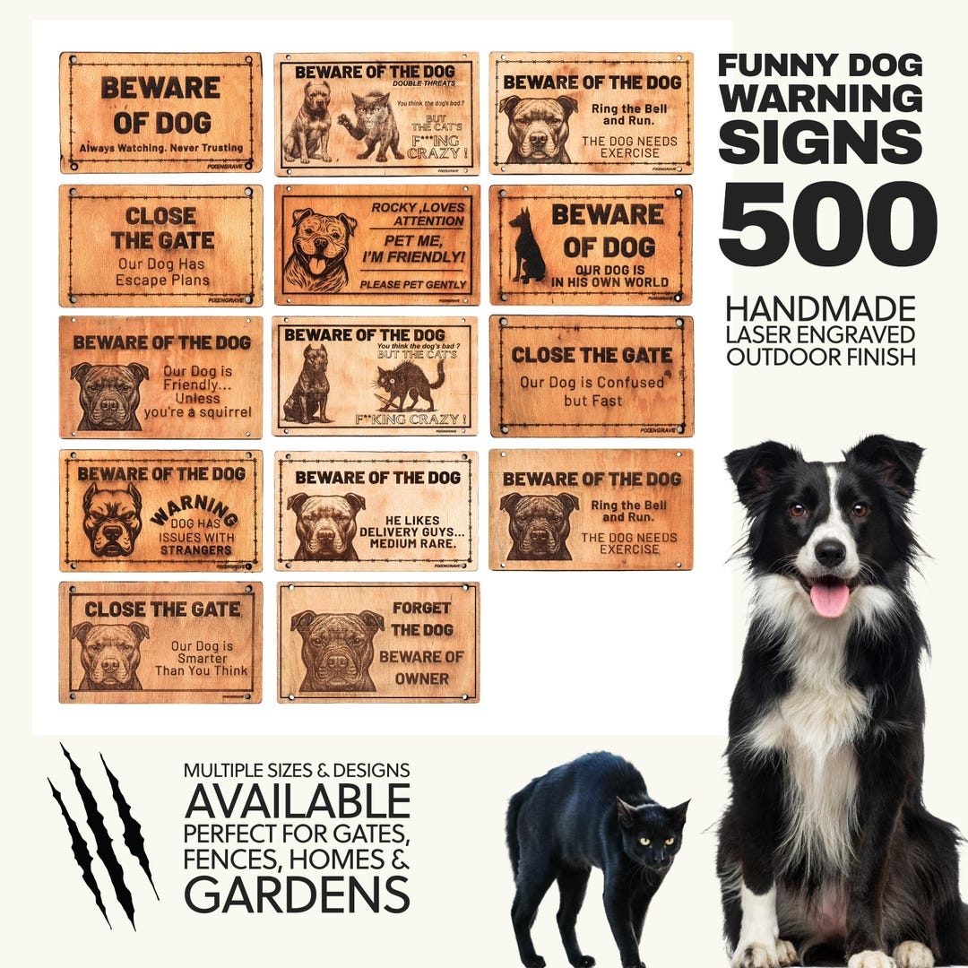 Custom Dog Warning Sign From Your Pet Photo Engraved Wooden Outdoor ...