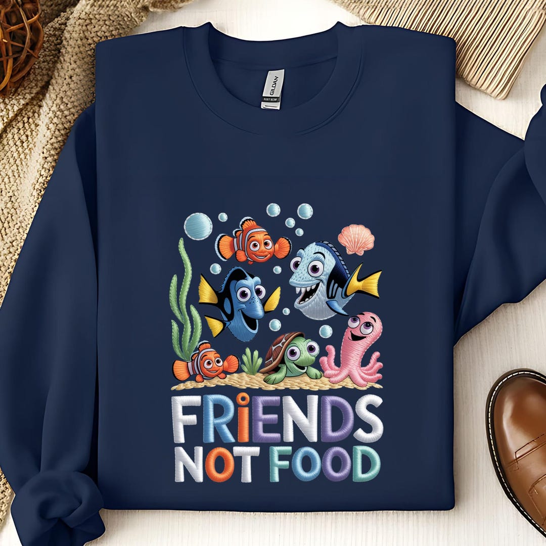 Finding Nemo Friends Not Food Embroidery Design, Dory Bruce Shark ...