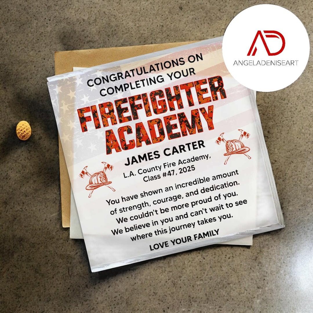 Personalized Firefighter Academy Graduation Gift, New Firefighter ...