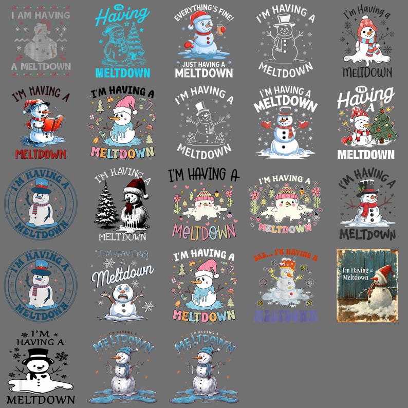 I'm Having A Meltdown PNG – Funny Snowman Breakdown Christmas Humor ...