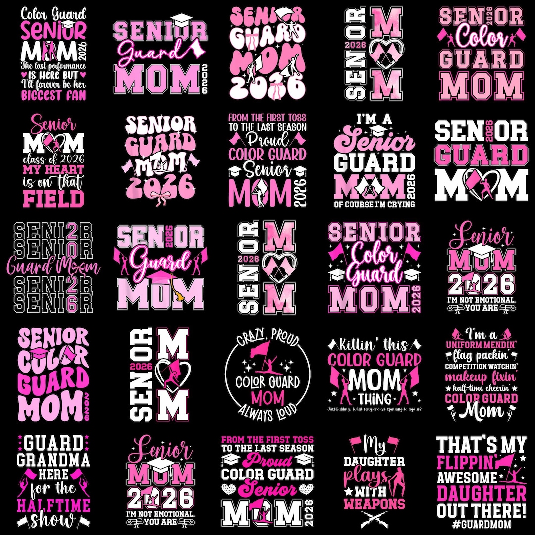 Color Guard Mom PNG, Proud Senior 2026 Band Mom Sublimation, Support ...