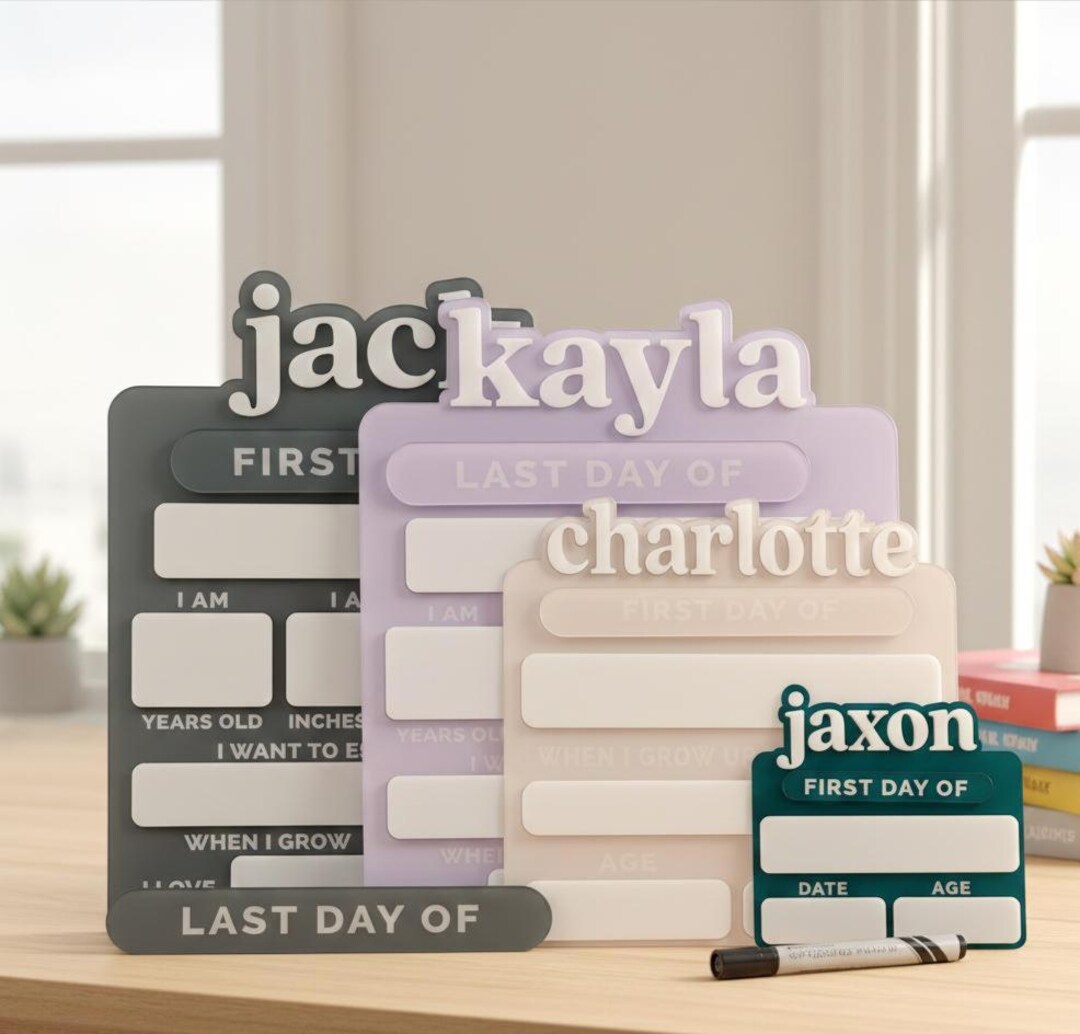 Personalized First Day of School Sign, Acrylic School Board, Custom ...