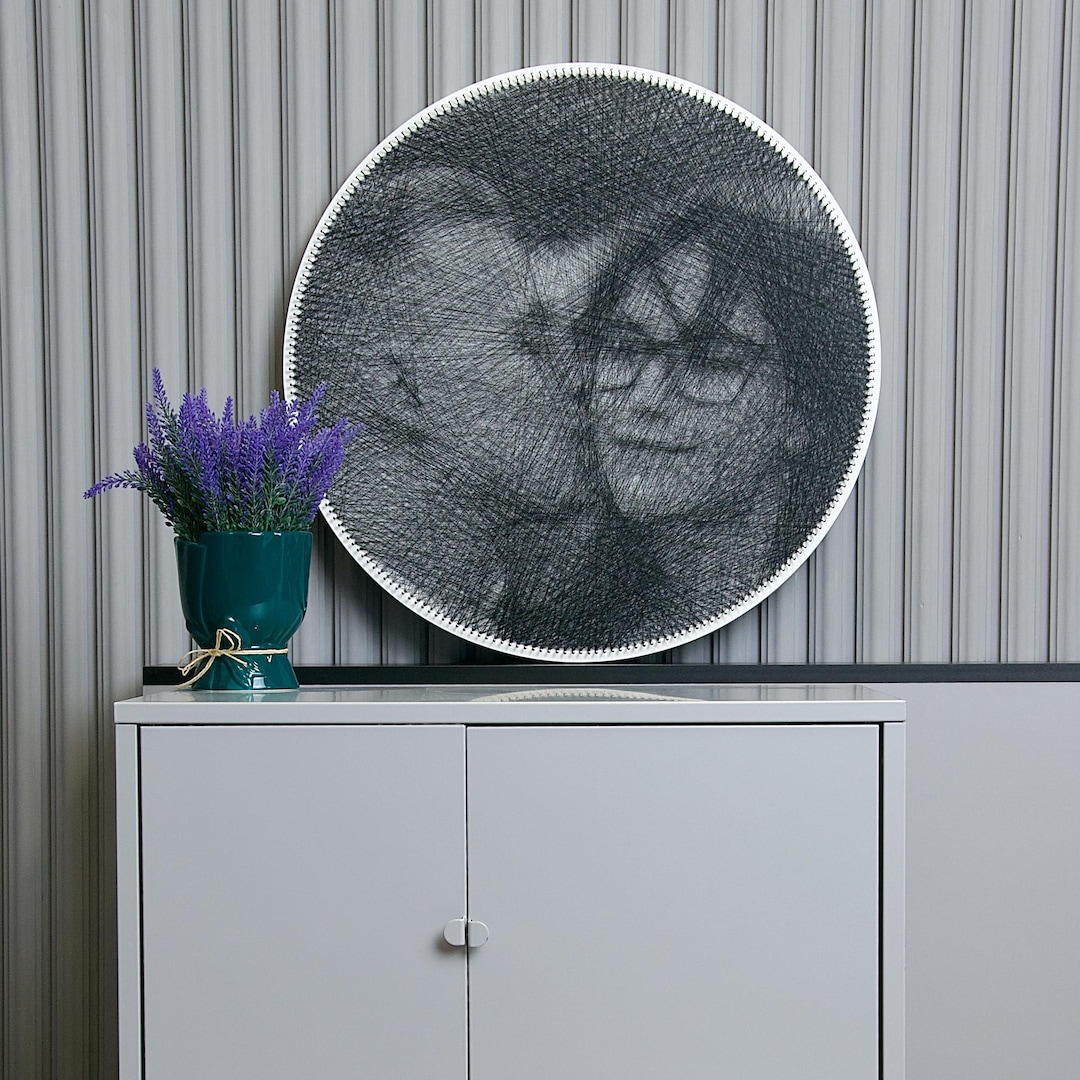 Couple String Art, Custom String Art Portrait, Thread Made Portrait ...