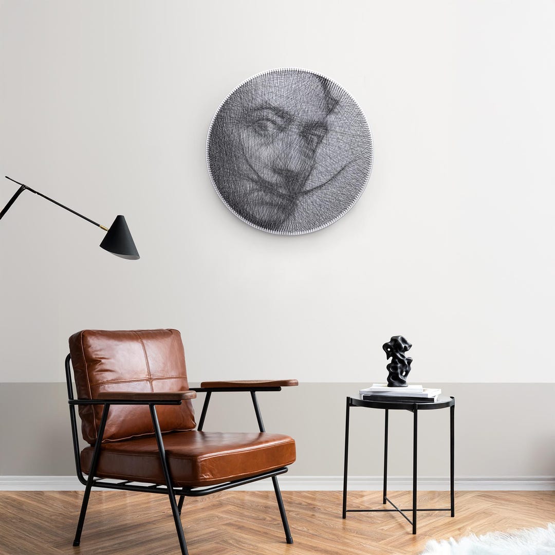 Round String Art Wall, Custom Photo Thread Painting, Psychedelic ...