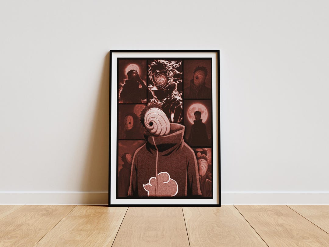 Obito Uchiha Poster (digital) — Anime Brutalism Red, Naruto Fan Art ...
