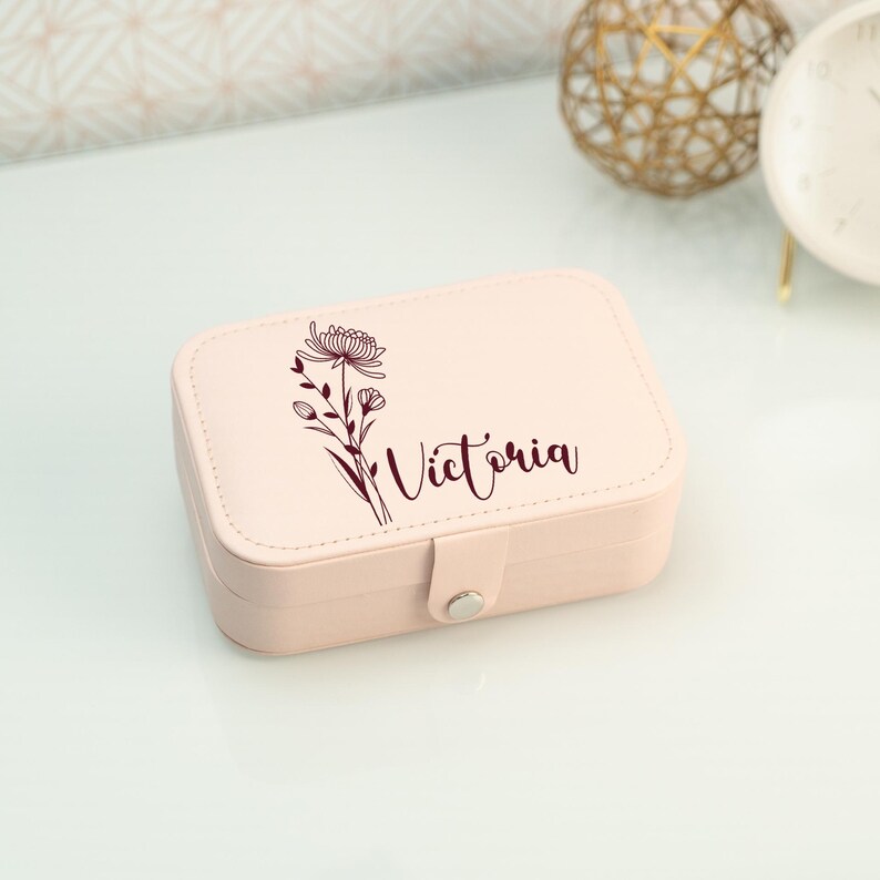 Personalized Leather Rectangle Jewelry Box, Custom UV Printed Name ...