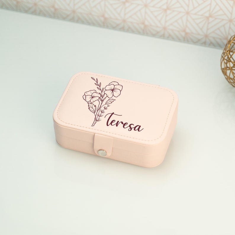 Personalized Leather Rectangle Jewelry Box, Custom UV Printed Name ...
