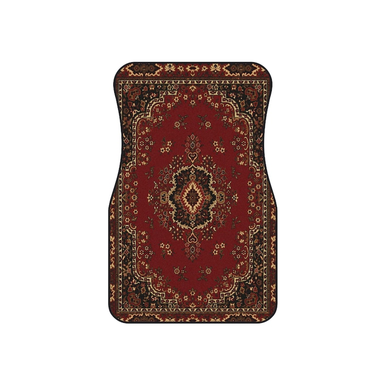 Vintage Persian Rug Car Floor Mat Oriental Floral Auto Decor Luxury Red ...