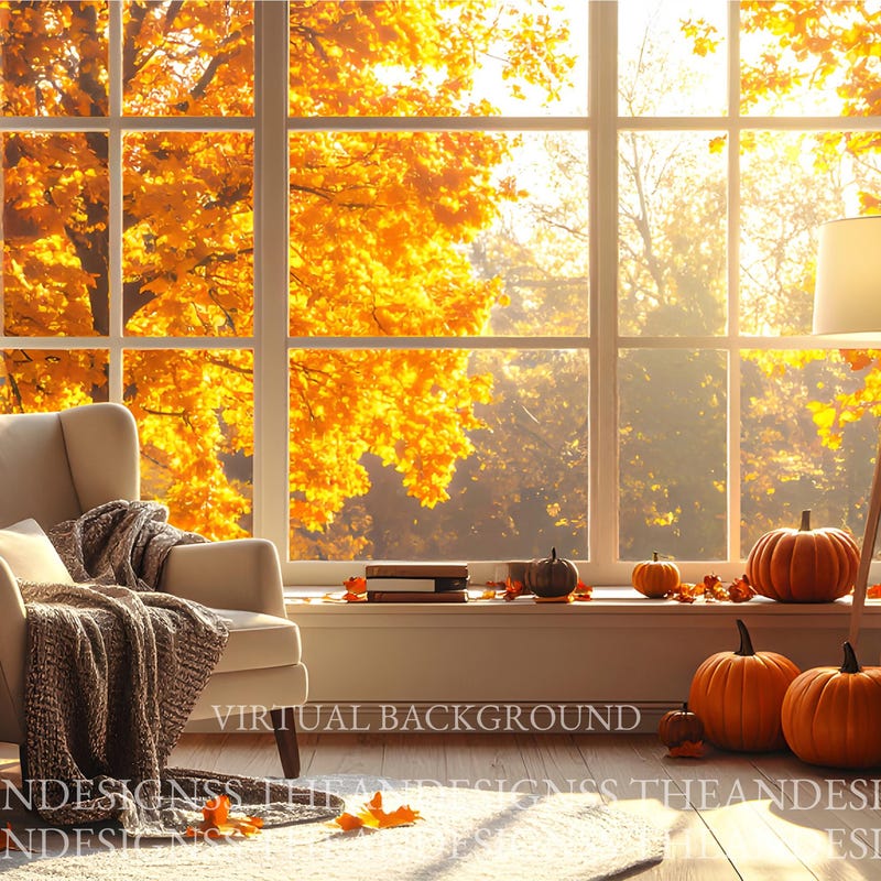 Cozy Fall Background for Teams - Etsy