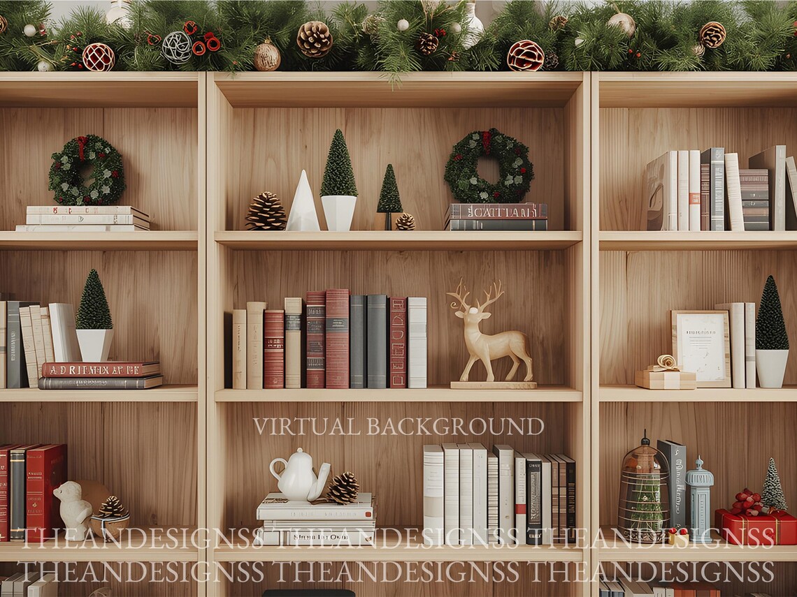Christmas Zoom Background Holiday Cozy Winter Virtual Home Office Teams ...