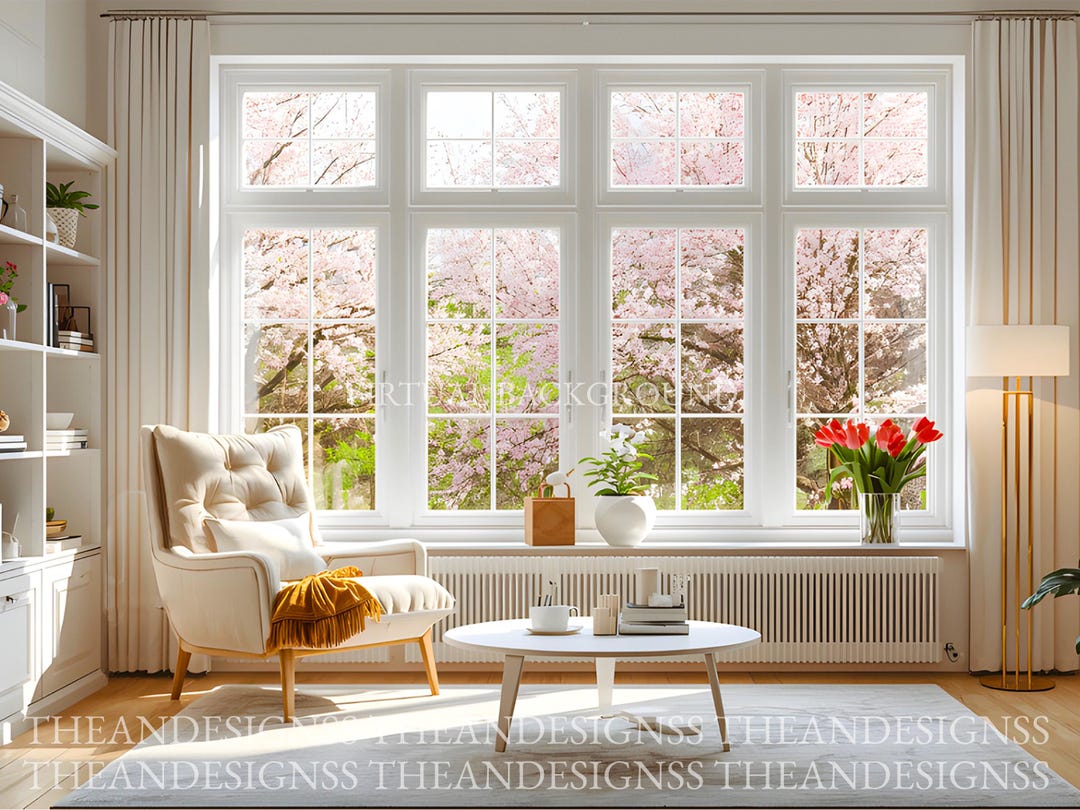 Spring Teams Background • Cozy Cottagecore Digital Backdrop • Floral ...
