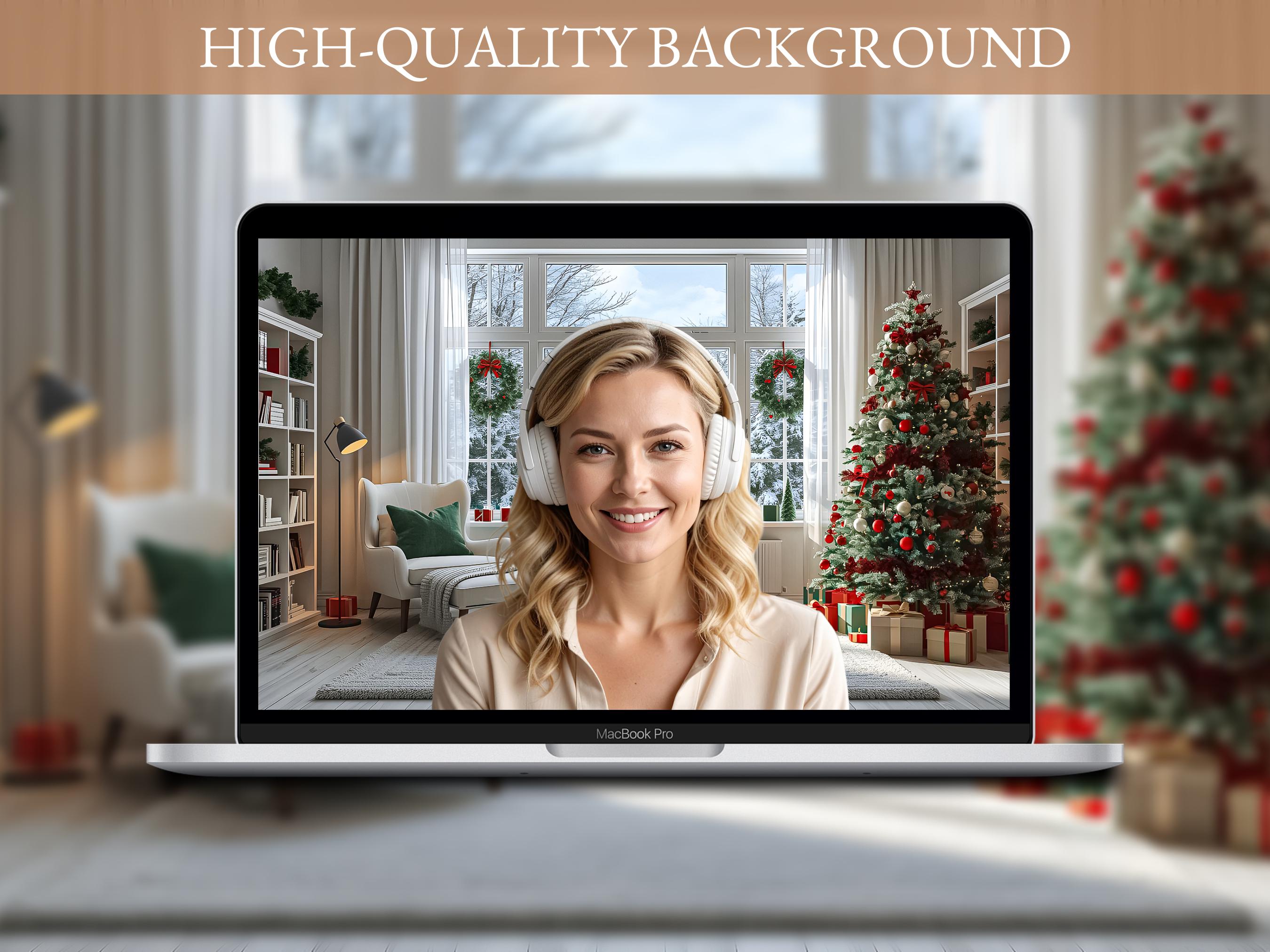 Christmas Zoom Background • Festive Digital Backdrop • Winter Holiday ...
