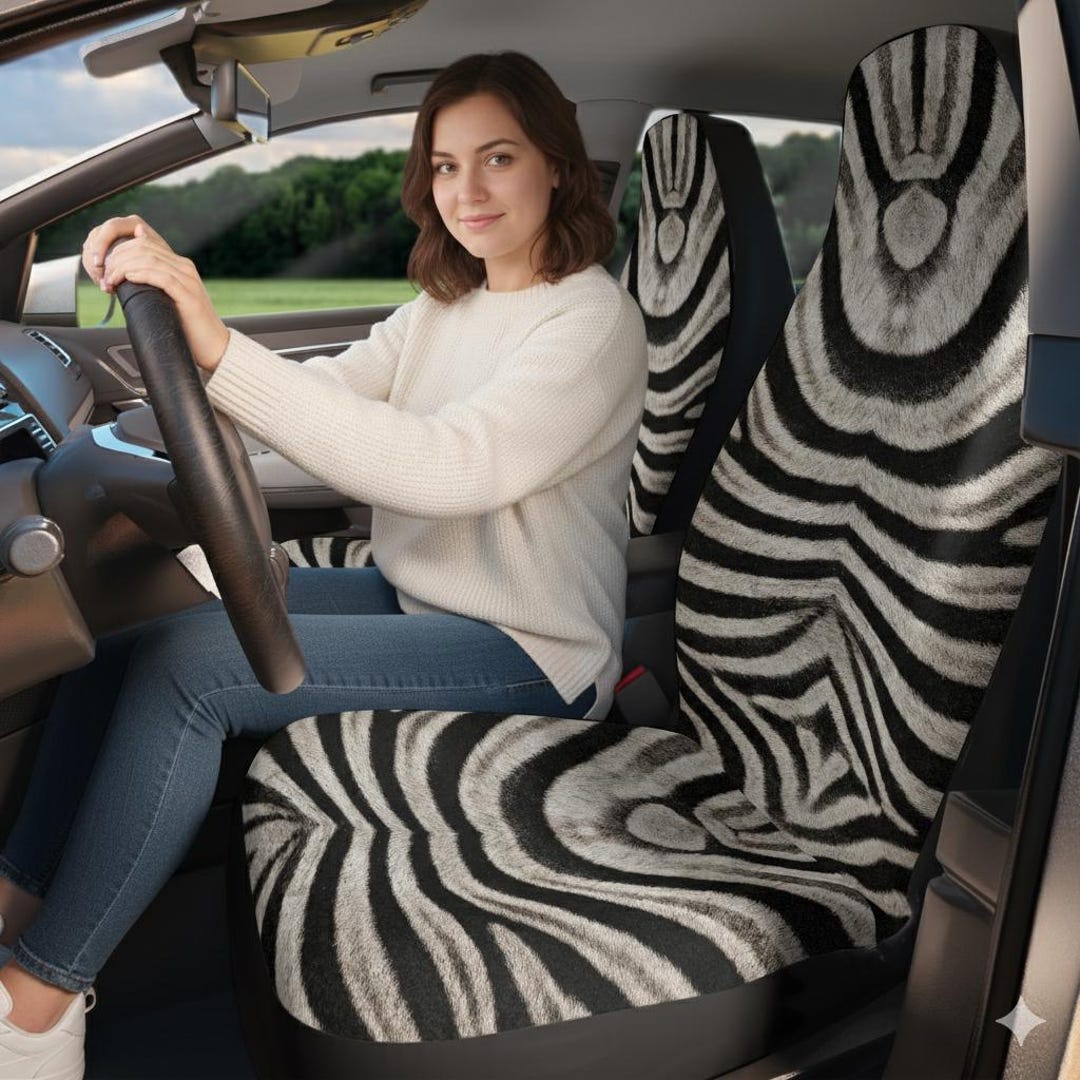 Zebra Print Car Seat Covers, Animal Print Seat Protection, Unique Car ...