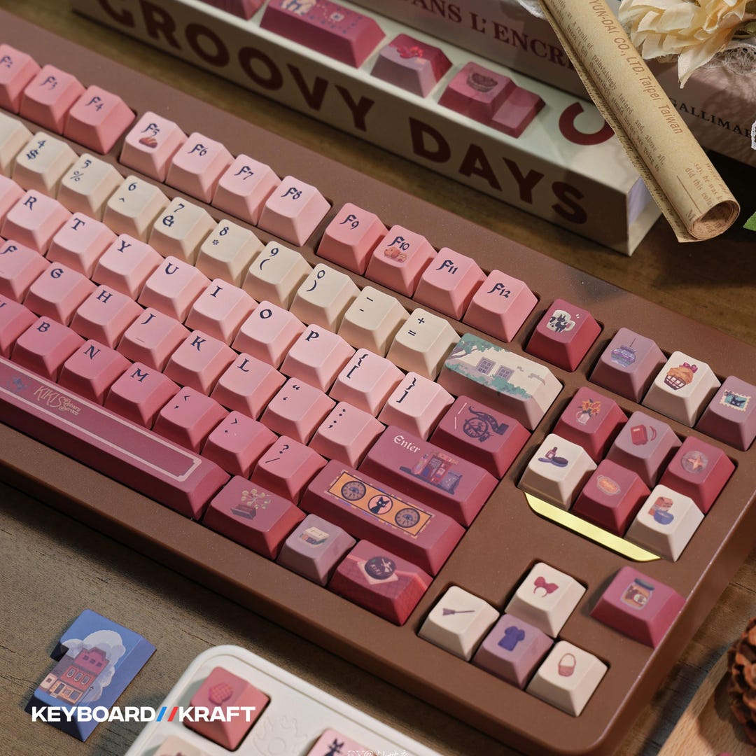 Ghibli Kiki Anime Keycap Set 140 | Japanese Style PBT Custom Handmade ...