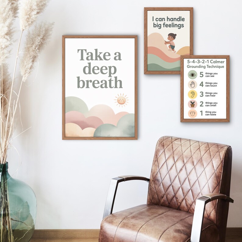 Calm Corner Poster Bundle | Boho Neutral SEL Classroom Decor (digital ...