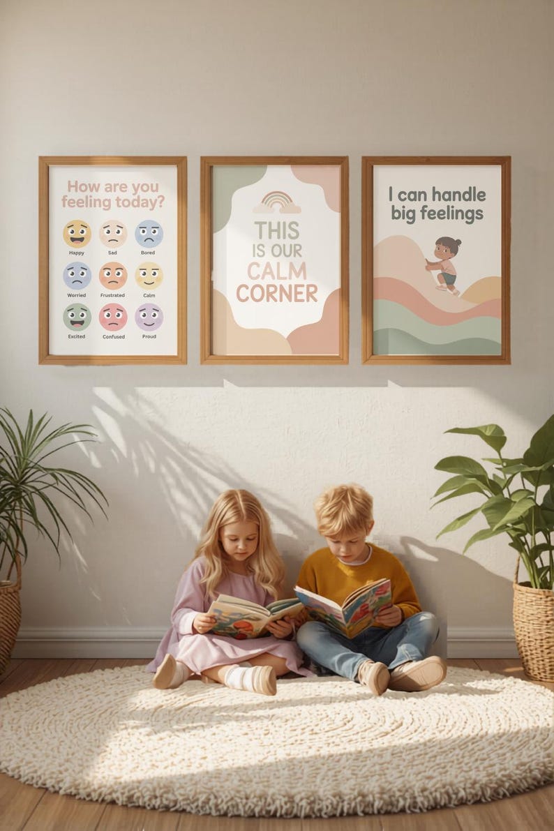 Calm Corner Poster Bundle | Boho Neutral SEL Classroom Decor (digital ...