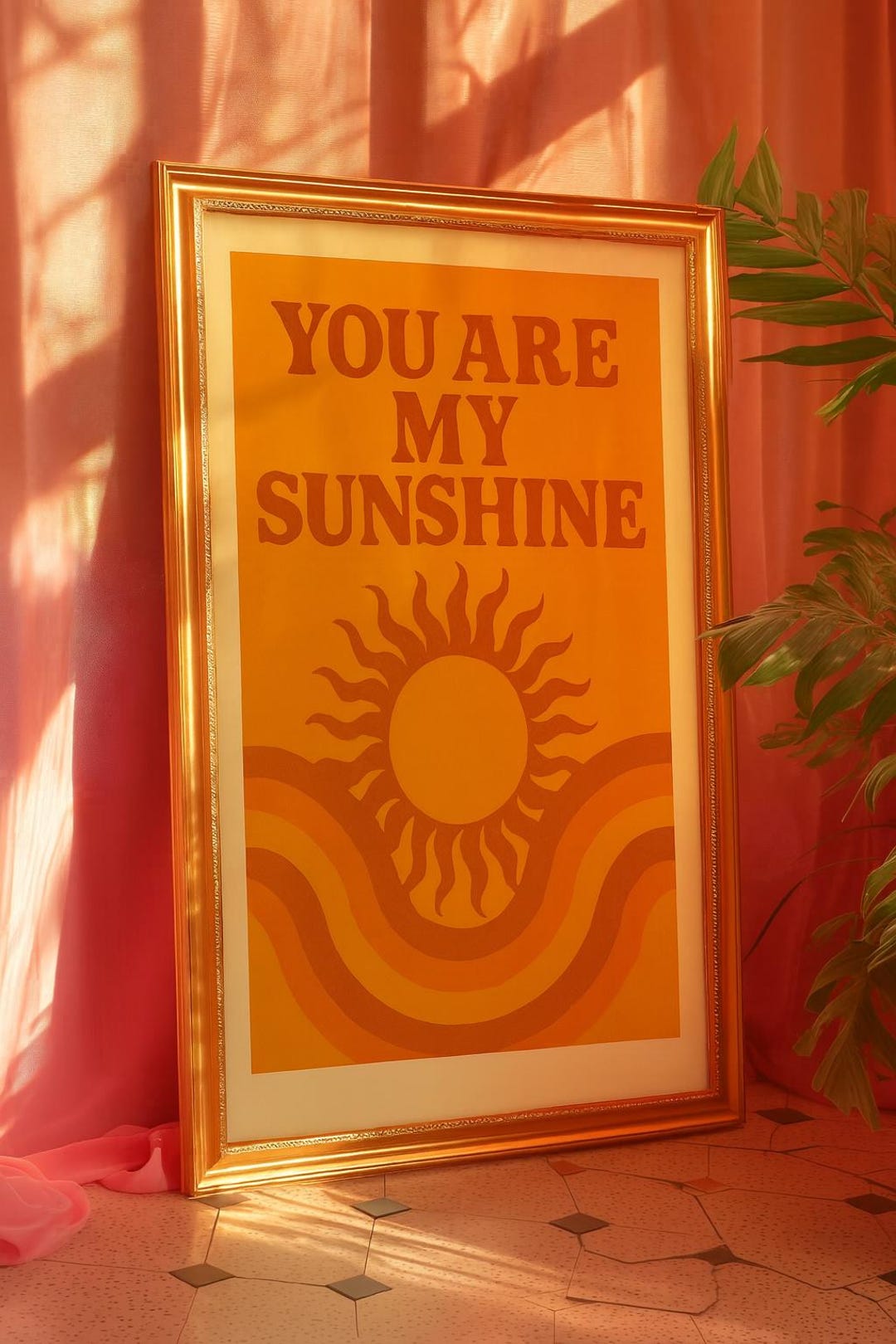 You Are My Sunshine Poster -70s, Retro Wall Art, Inspirational Quote ...