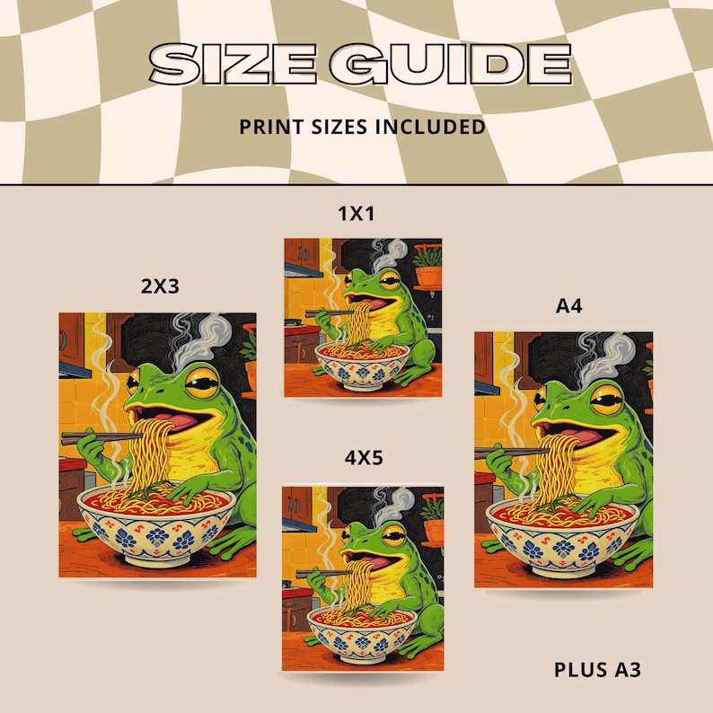 Frog Ramen Print | Funny Animal Kitchen Art (digital Download) - Etsy UK