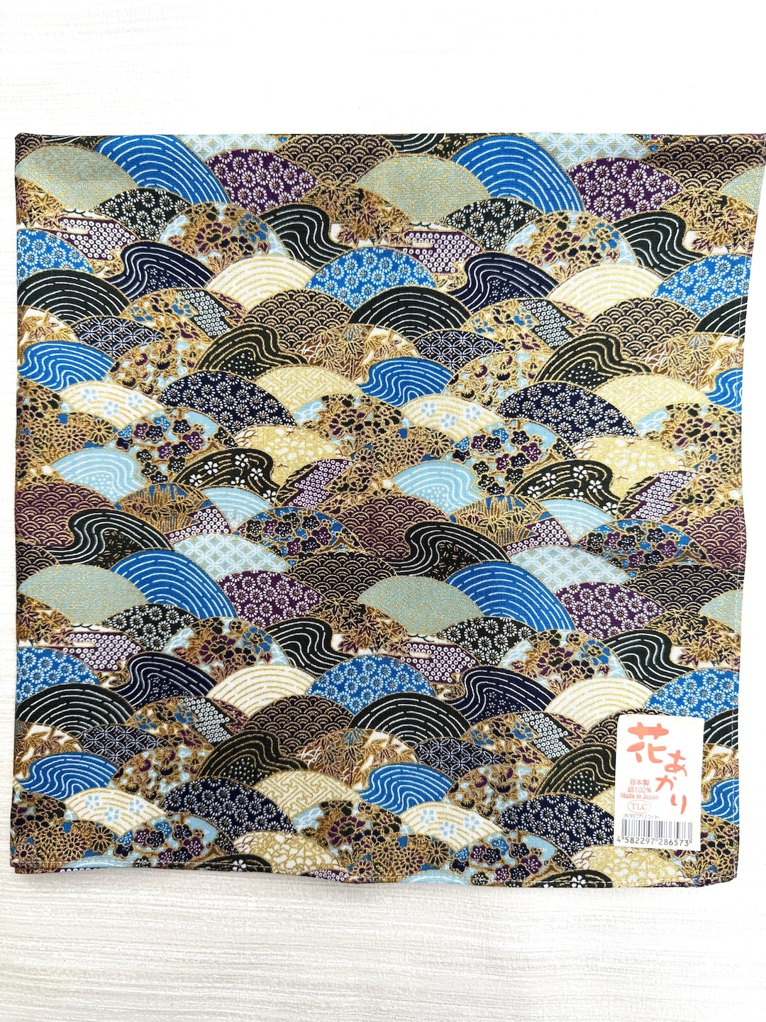 Japanese Furoshiki Wrapping Cloth Hana Akari Traditional Wave and Fan ...