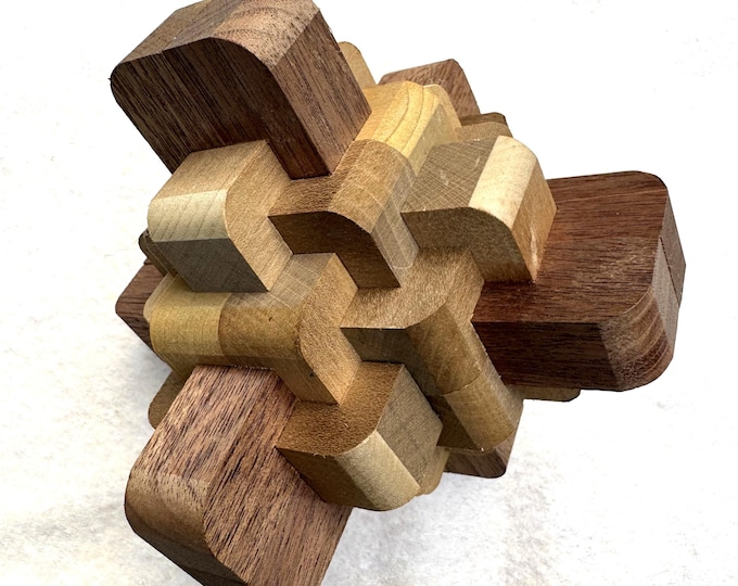 Vintage Japanese Wooden Kumiki Puzzle – Interlocking Brain Teaser ...