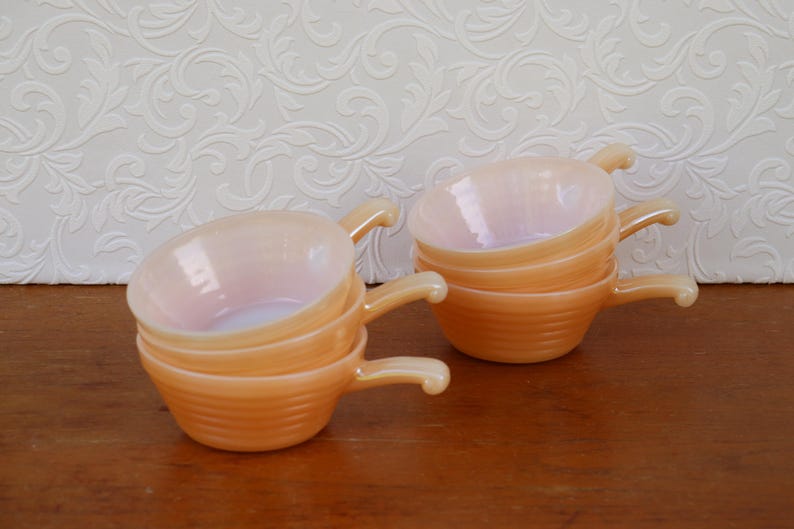 Oven, Fire King, Peach/ Marigold Luster Bowls 1950's - Etsy Australia