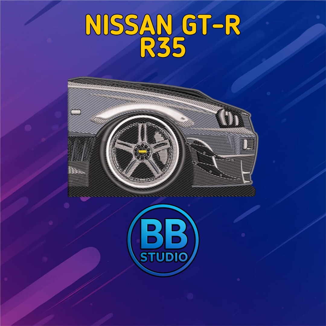 Nissan Gtr R35 Embroidery Design | Jdm Car PES DST JEF | Supercar Patch ...