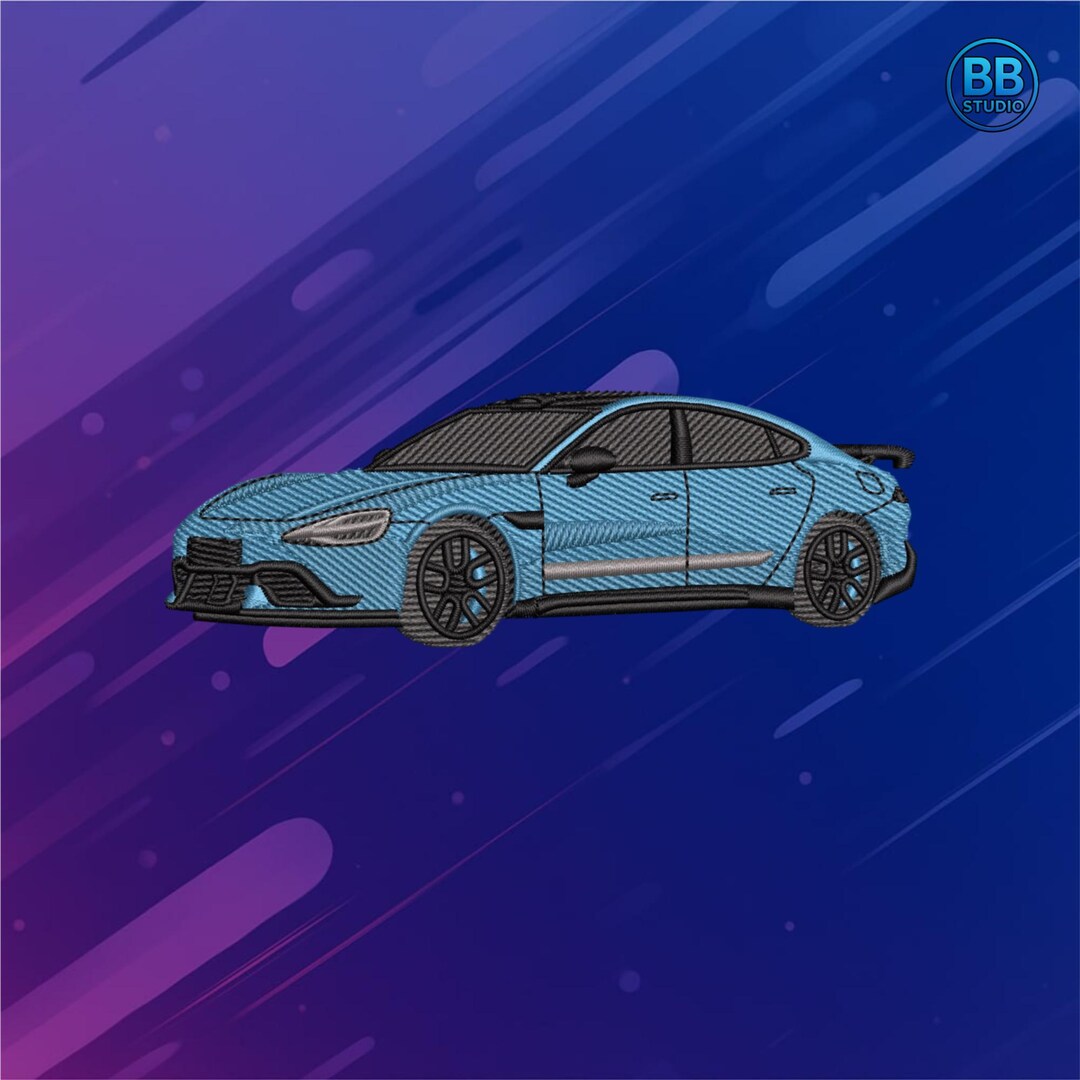 Sports Car Embroidery Design – Modern Coupe Auto File for PES DST JEF ...