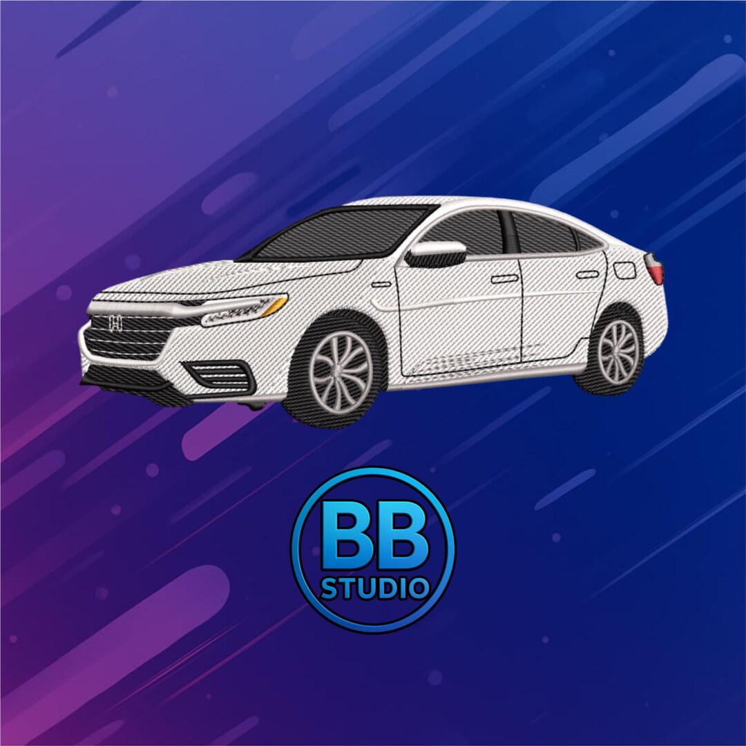 Honda Insight Embroidery Design PES DST JEF | Realistic Car Machine ...