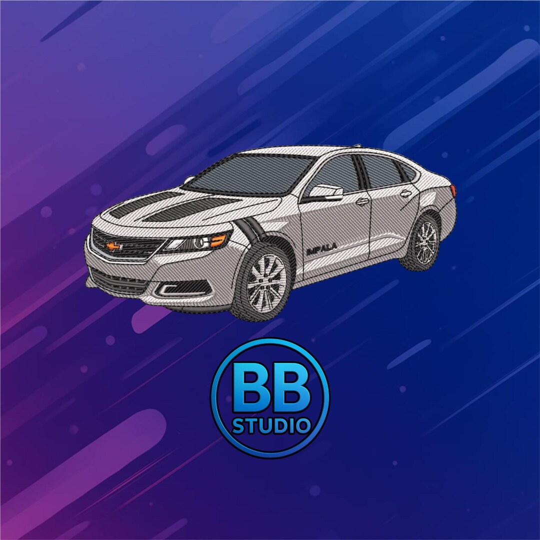 Chevrolet Impala Embroidery Design | Chevy Impala Patch PES DST JEF ...