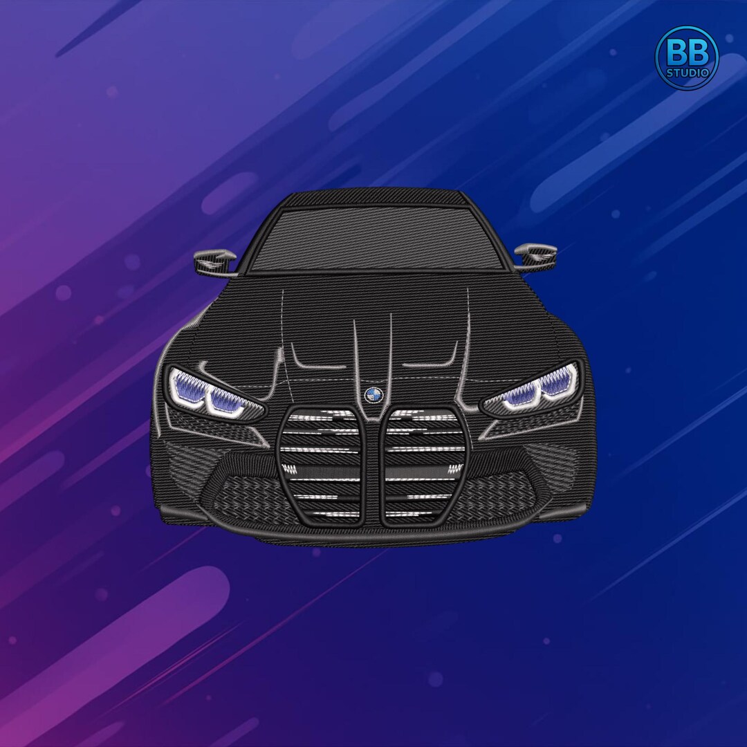 German Car Front View Embroidery Design PES DST JEF Sports Car Machine ...