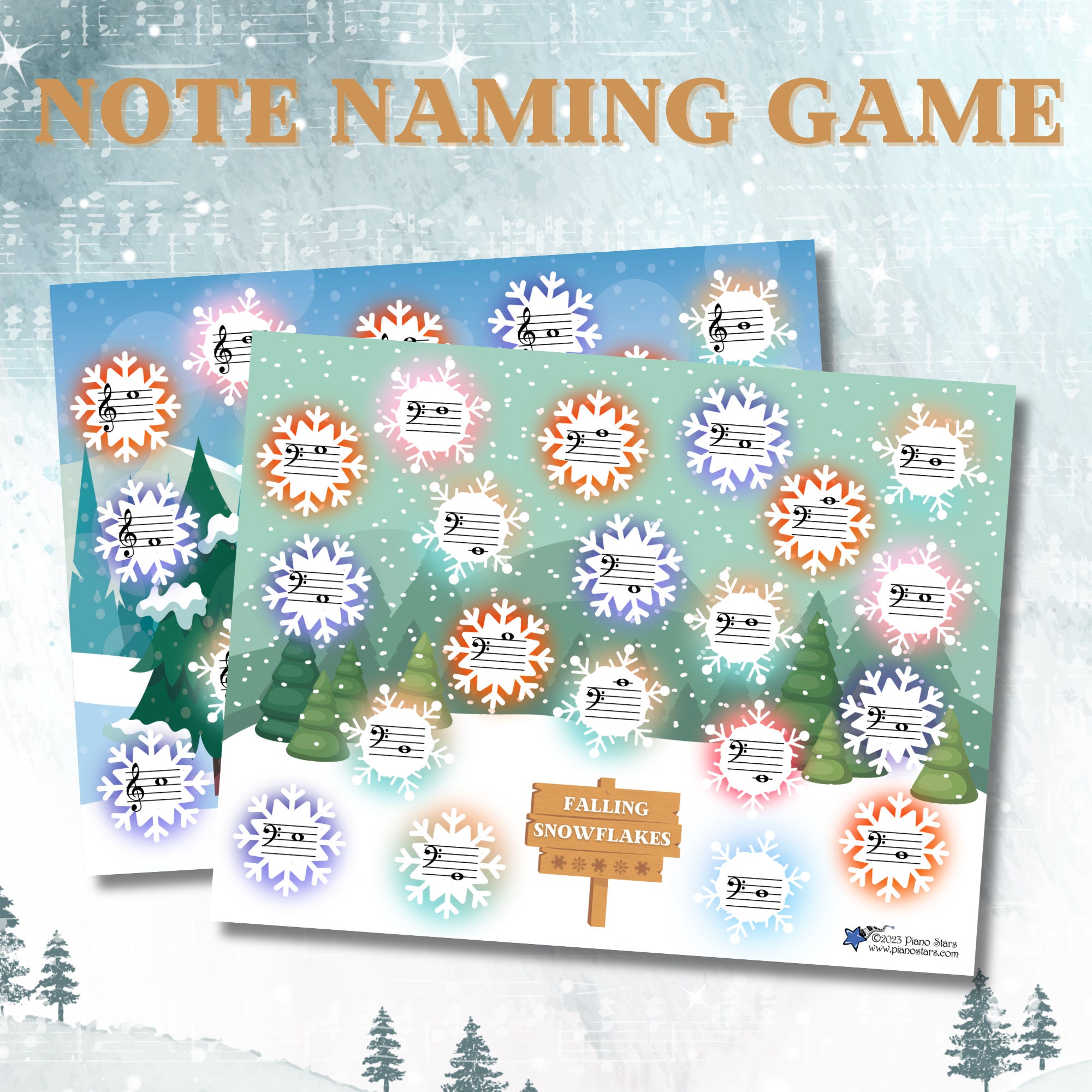 Note Naming Games,falling Snowflakes Piano Lesson Games,note Naming ...
