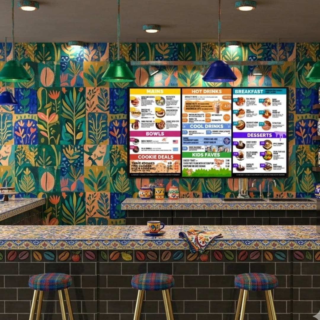 Colourful Coffee Shop Menu Board Template: 1 X Canva Editable Designs ...