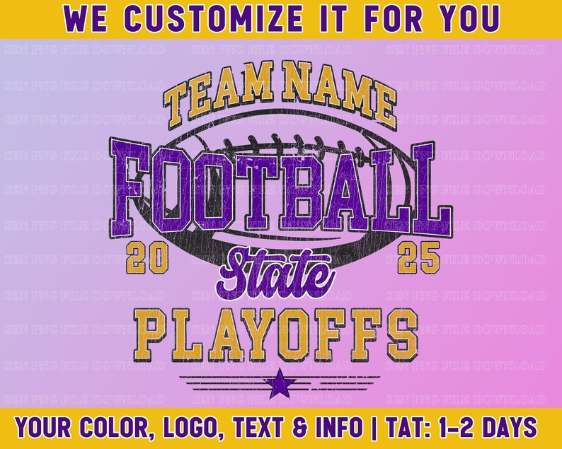 Football Champions Playoffs Vintage Design, Personalized Football ...