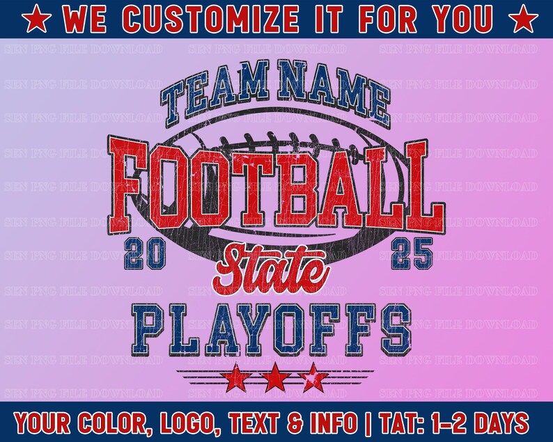 Football Champions Playoffs Vintage Design, Personalized Football ...