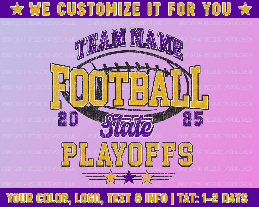 Football Champions Playoffs Vintage Design, Personalized Football ...