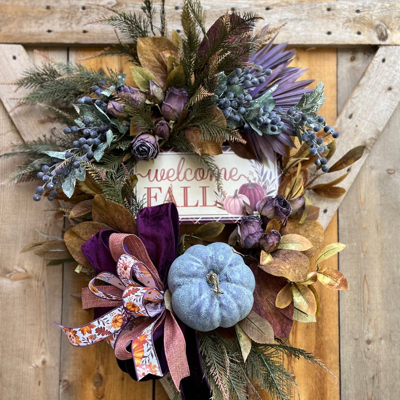 Purple Fall Wreath - Etsy