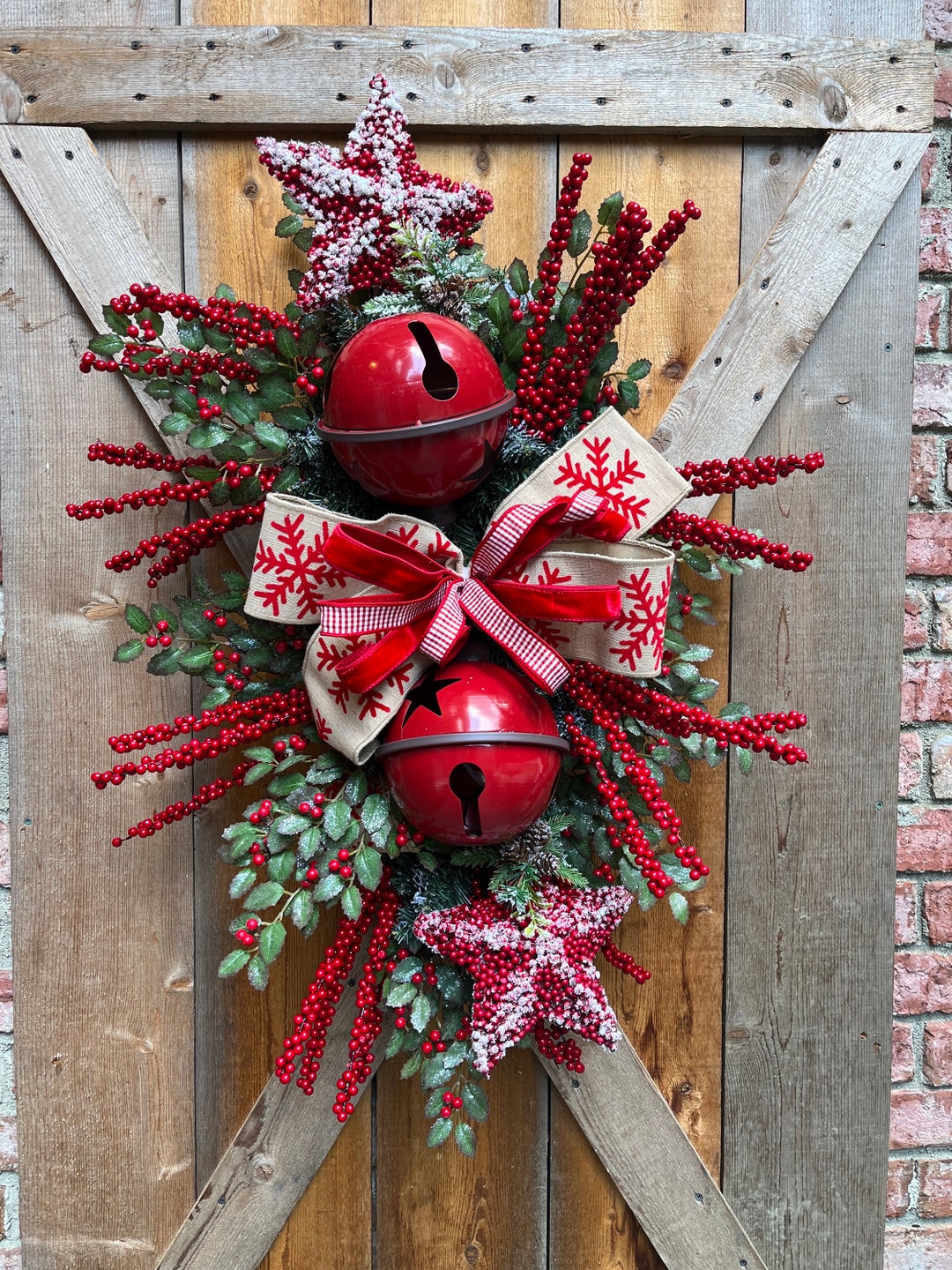 Christmas Door Swag Rustic Woodlands Christmas Wreath Swag - Etsy