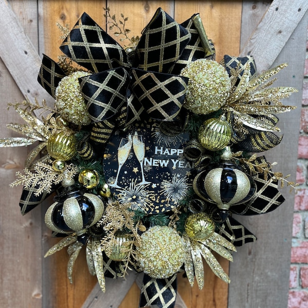 New Year Wreath - Etsy