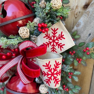 Christmas Door Swag Rustic Woodlands, Christmas Wreath Swag Bells ...