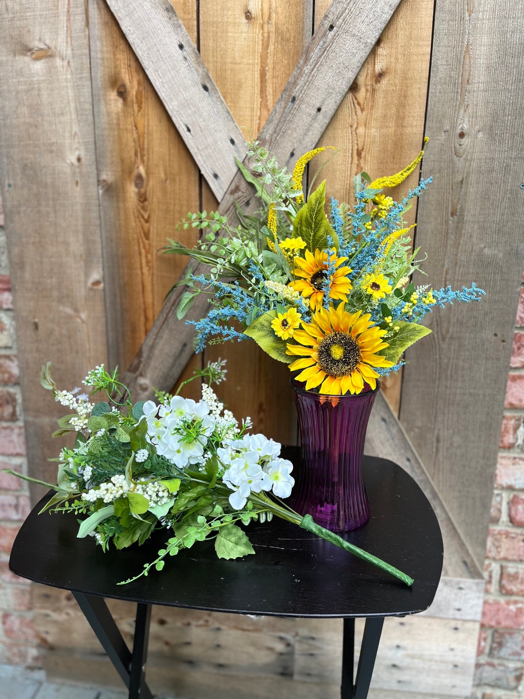 Flower Bundle Drop in for Vase or Dough Bowl, Faux Flower Drop In ...