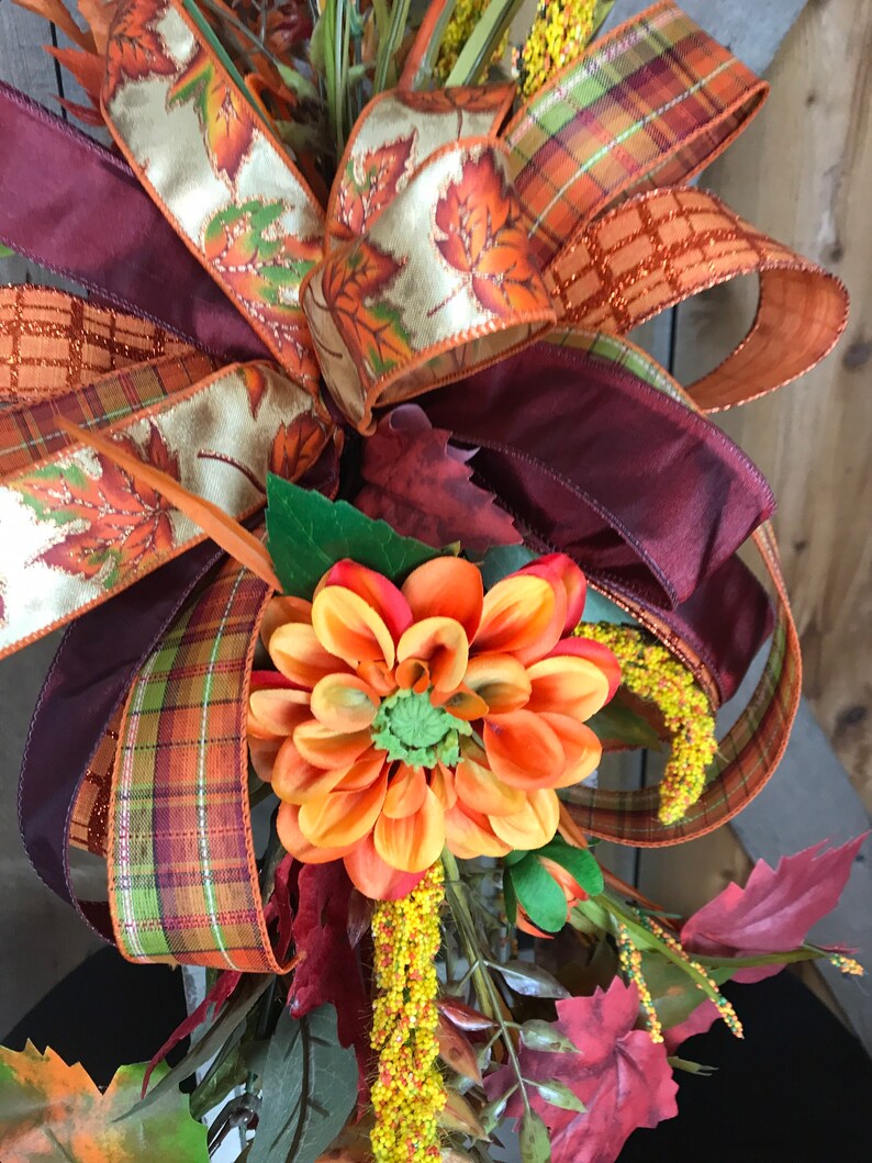 Fall Autumn Lantern Swag Hurricane Flower Display Candle - Etsy