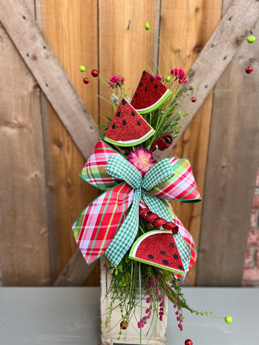 Watermelon Lantern Swag, Watermelon Lantern Hanger, Summer Party Decor ...