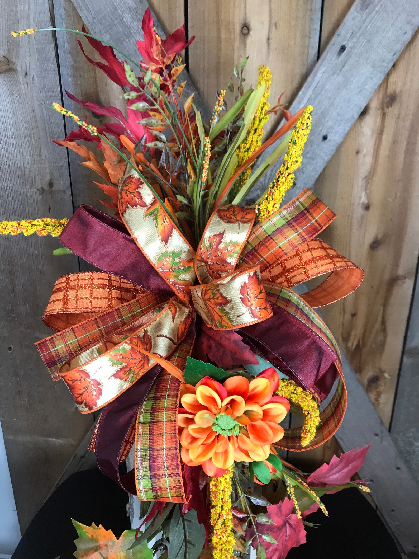 Fall Autumn Lantern Swag Hurricane Flower Display Candle - Etsy
