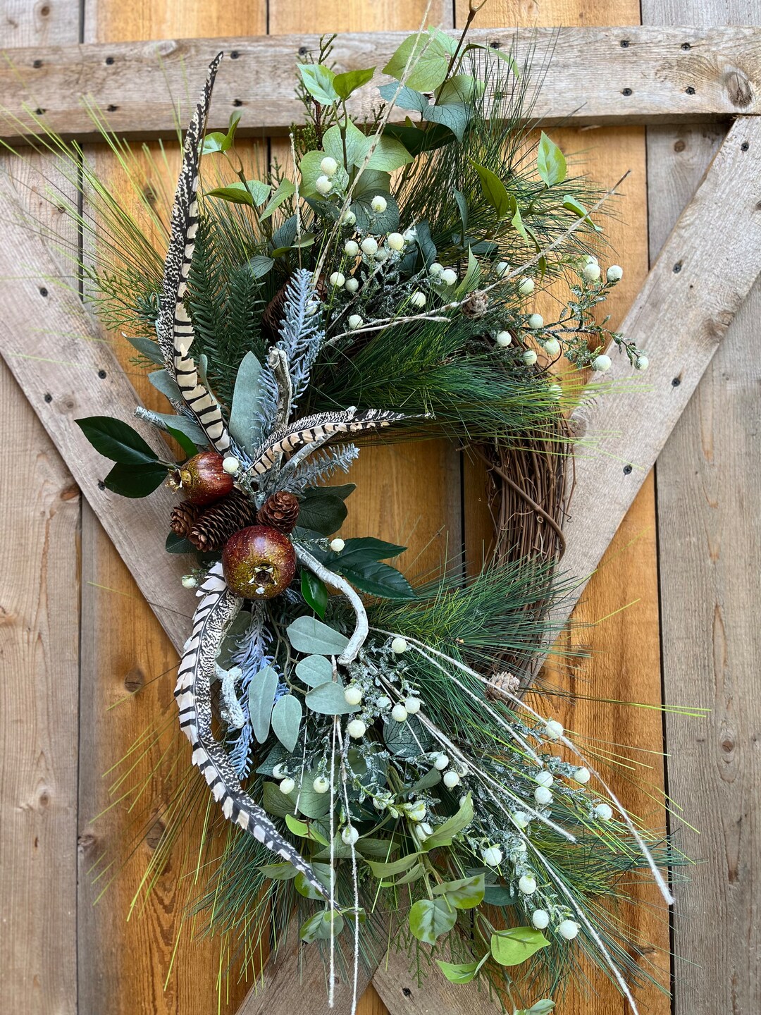 Christmas Woodland Wreath, Christmas Lodge Wreath, Fall Lodge Wreath ...