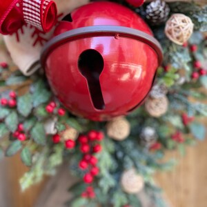Christmas Door Swag Rustic Woodlands, Christmas Wreath Swag Bells ...