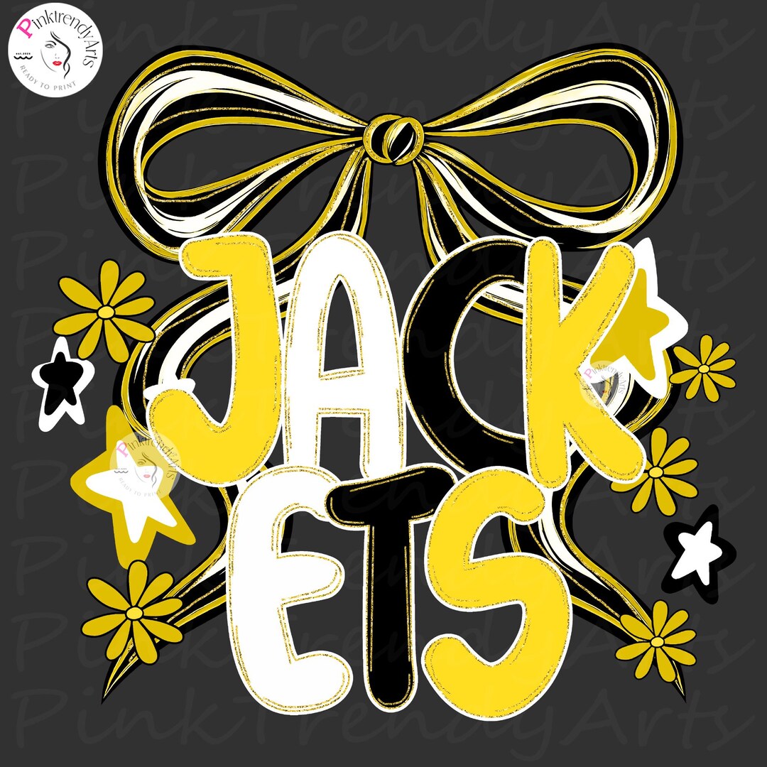 Jackets PNG, Yellow Coquette Bow Jackets Mascot Shirt Design, Game Day ...