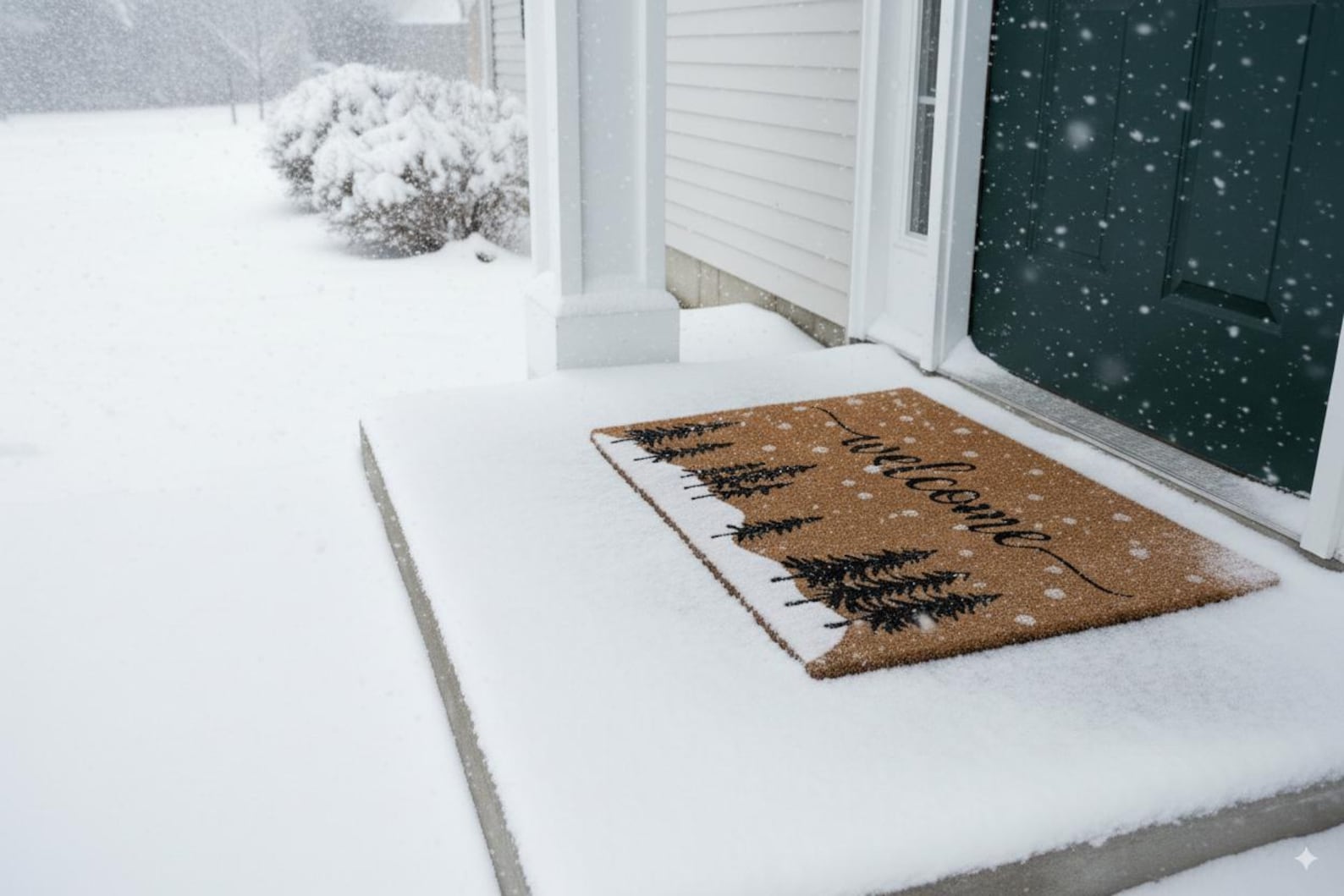 Winter & Fall Welcome Mat – Personalized Doormat – Winter Holiday Porch ...