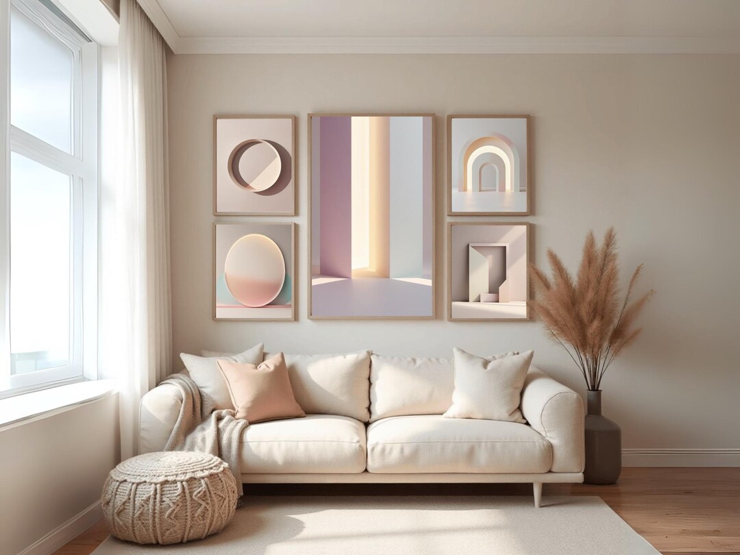 Minimalist Abstract Wall Art Set | Modern Geometric Printable Art ...
