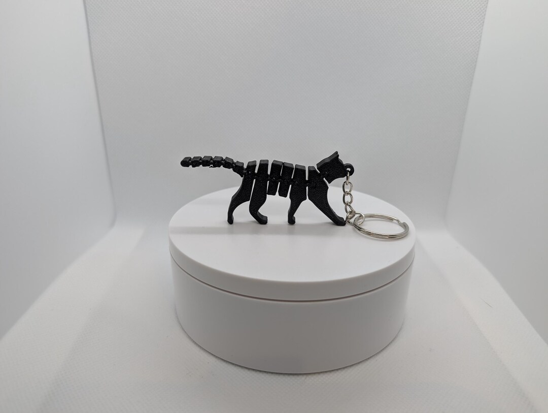 Articulated Cat Keychain • 3D Printed Fidget Toy • Gift for Cat Lovers ...